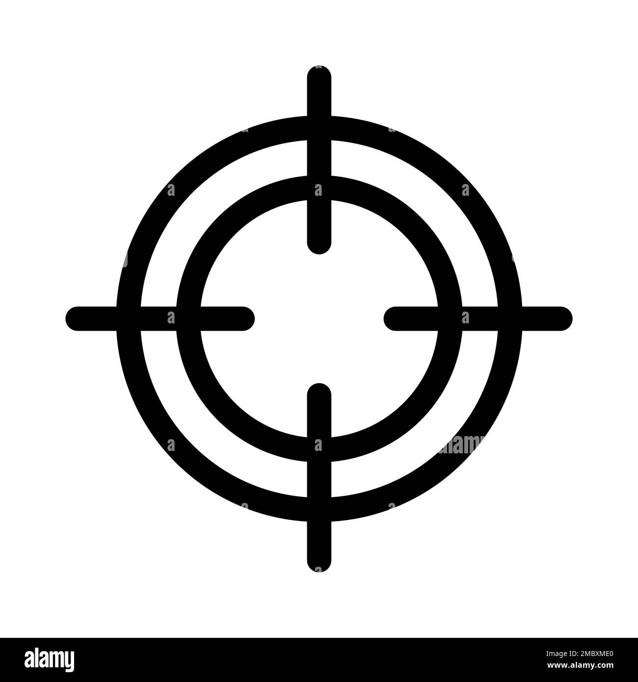 Weapon sight line icon isolated on white background. Black flat thin ...