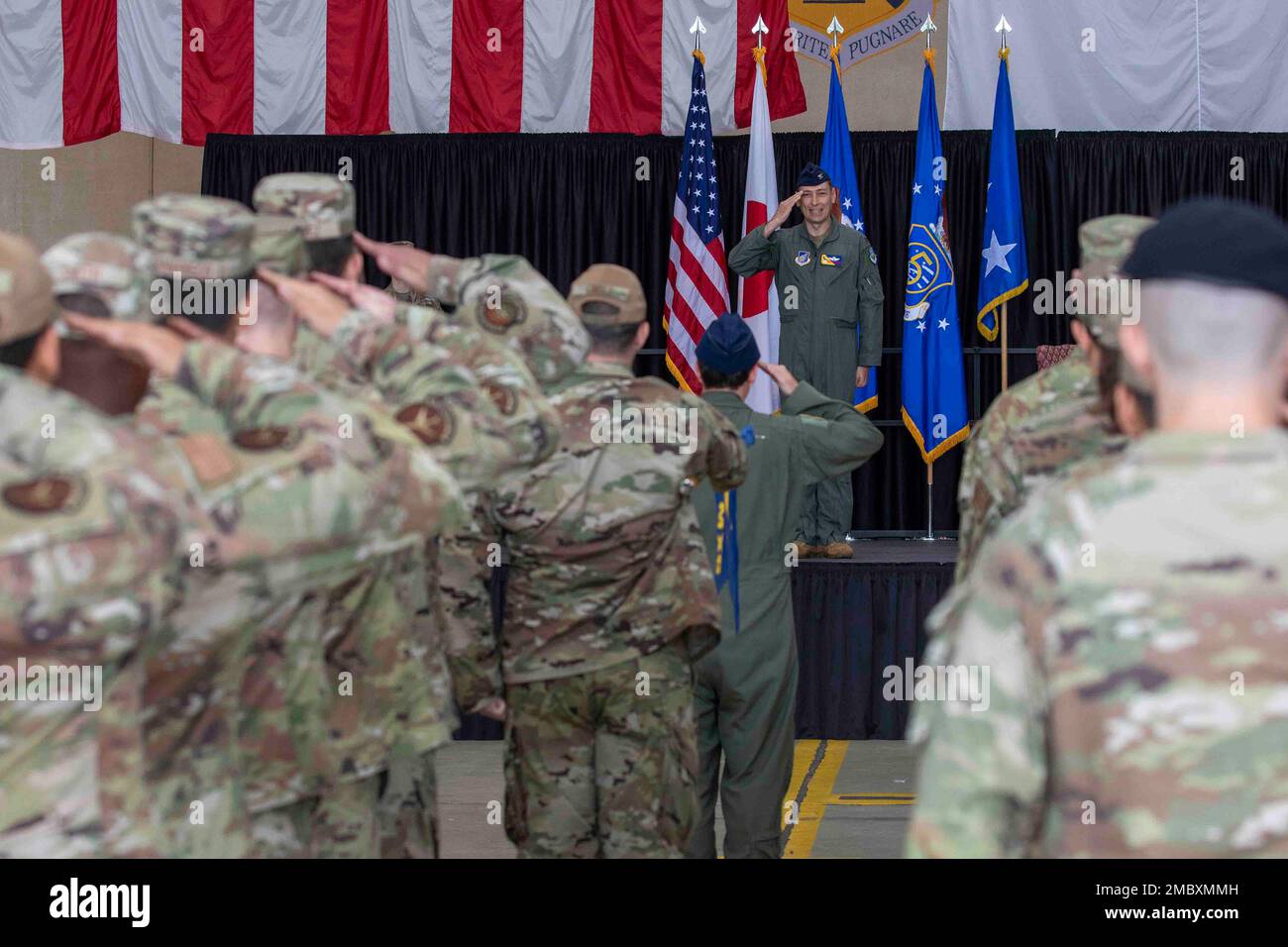Col. Andrew Roddan, 374th Airlift Wing commander, renders his first ...
