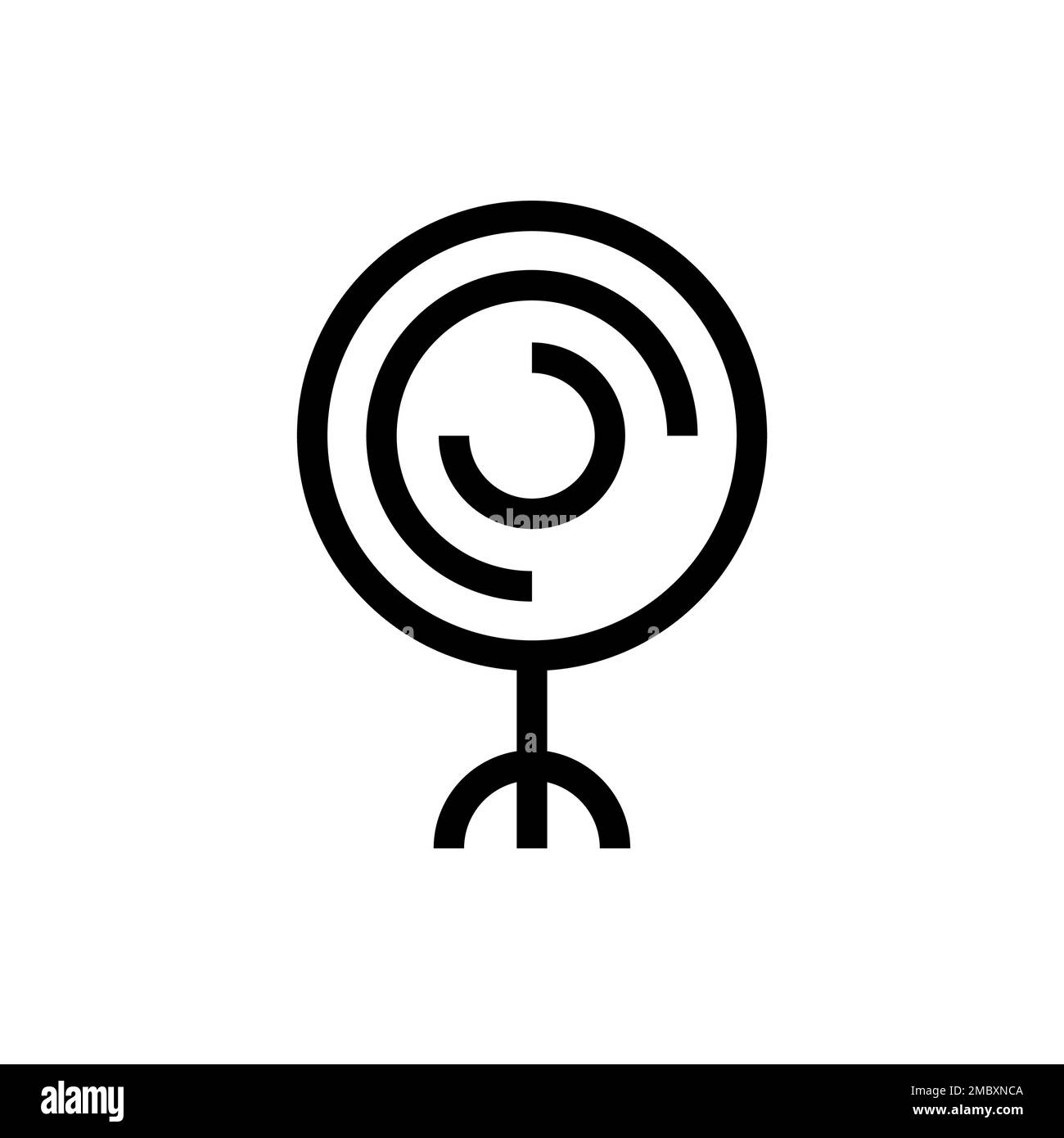 Fan line icon isolated on white background. Black flat thin icon on ...