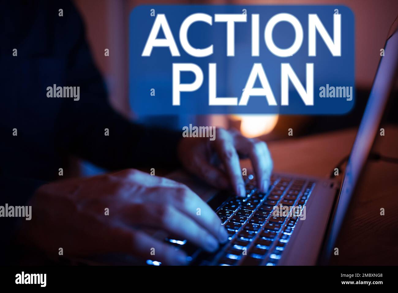 Hand writing sign Action Plan. Word Written on list of things or schedule to be made thia ...