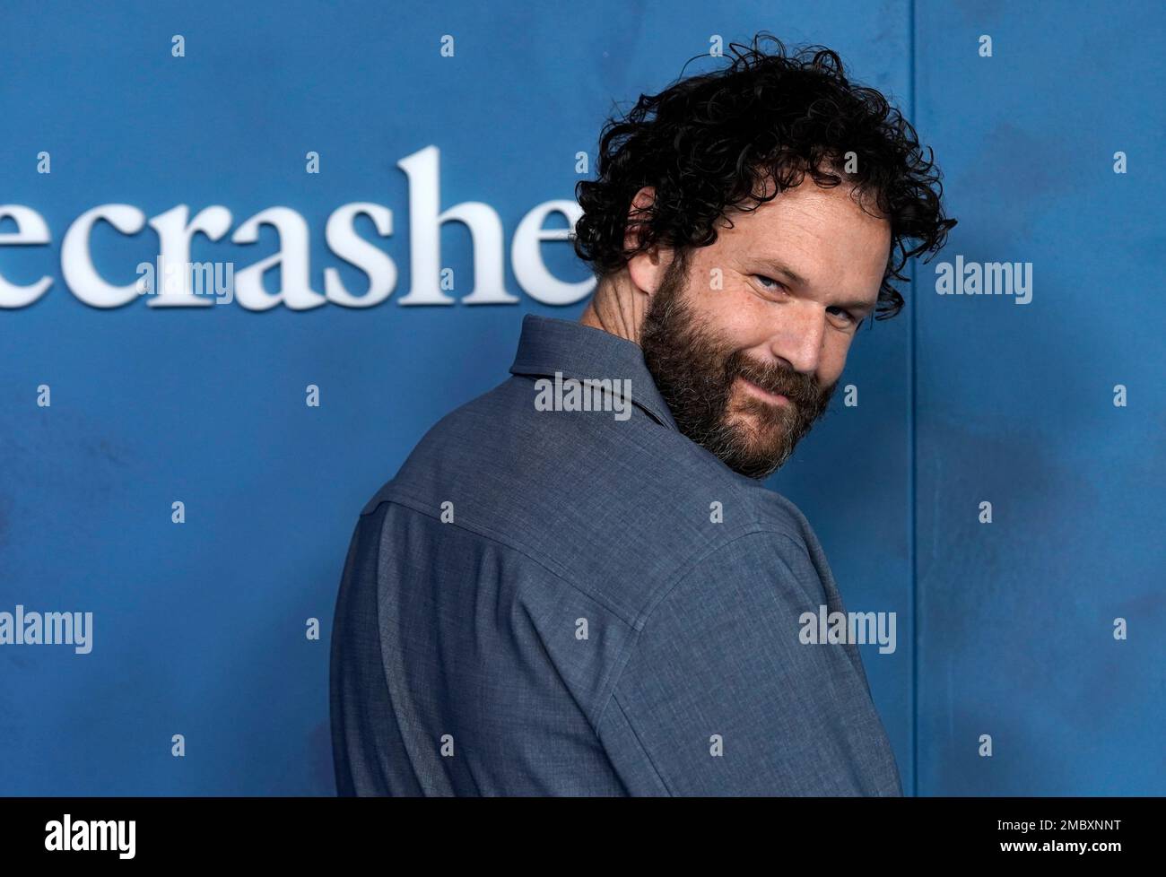 Kyle Marvin poses at the global premiere of the Apple TV+ miniseries ...