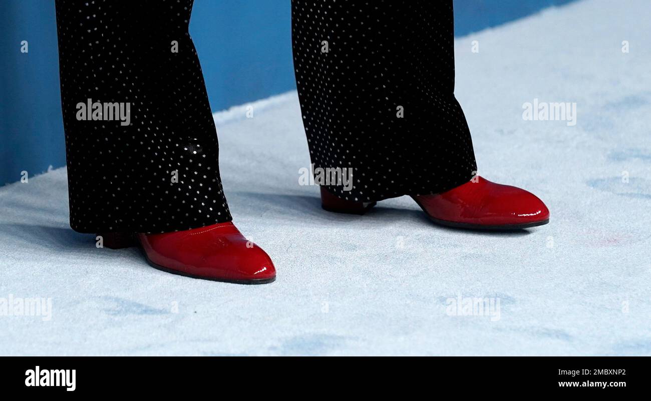 Jared Leto poses at the global premiere of the Apple TV+ miniseries ...