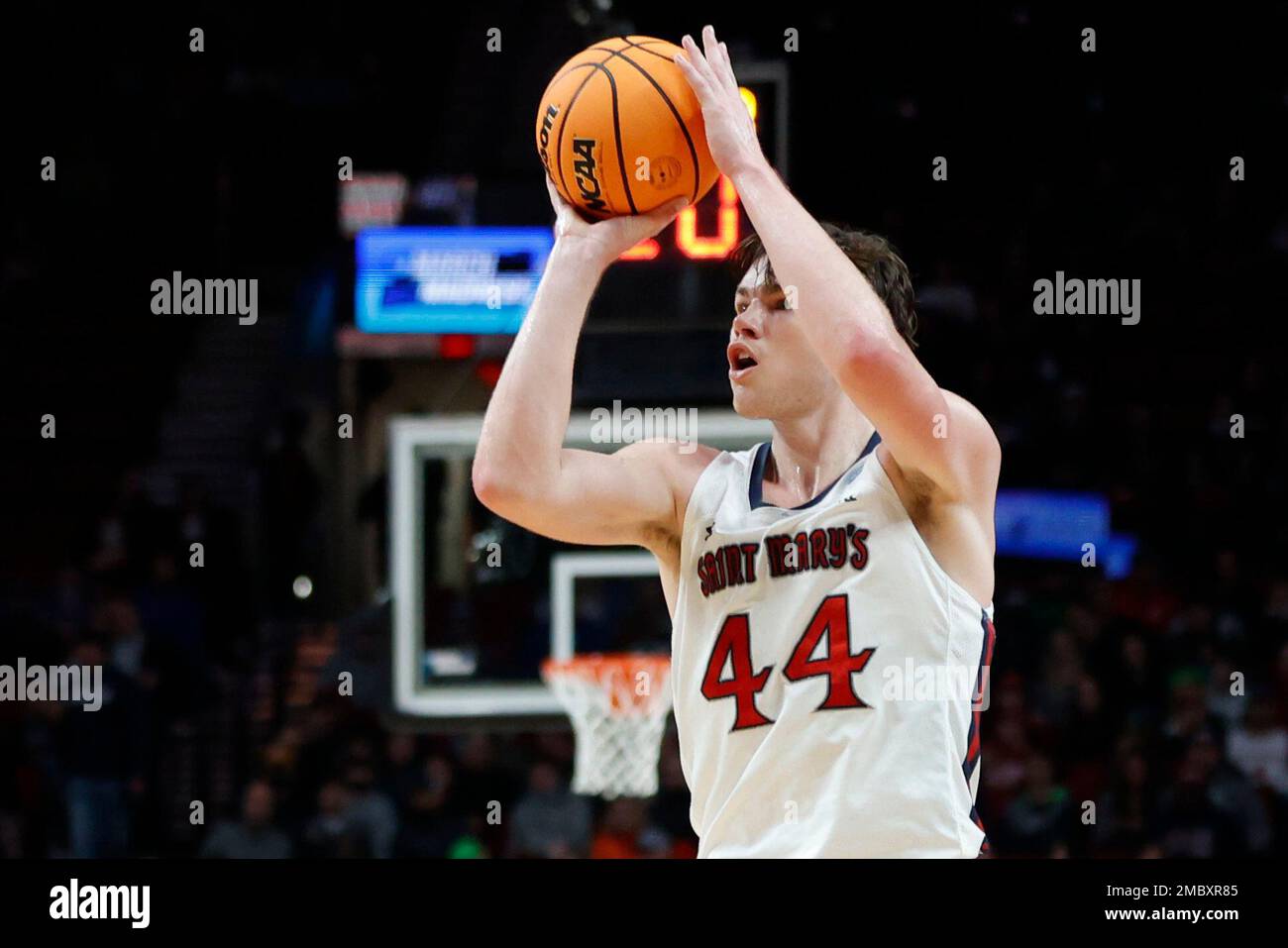 St. Mary's guard Alex Ducas (44) shoots against Indiana during the ...