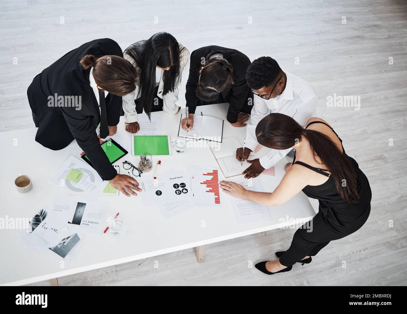 Meeting, accounting and collaboration with a business team working ...