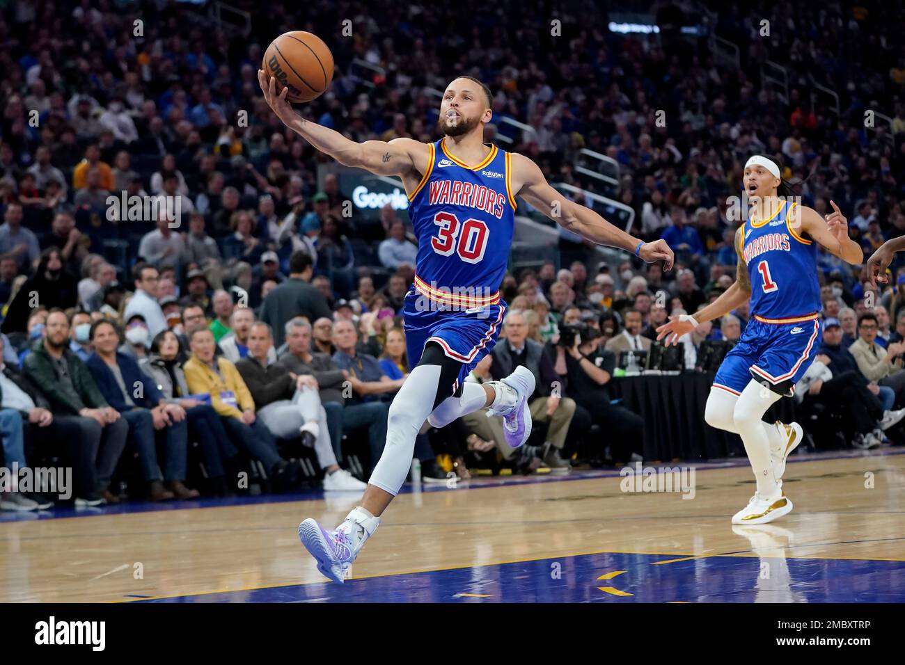 Golden State Warriors guard Stephen Curry during an NBA basketball game ...