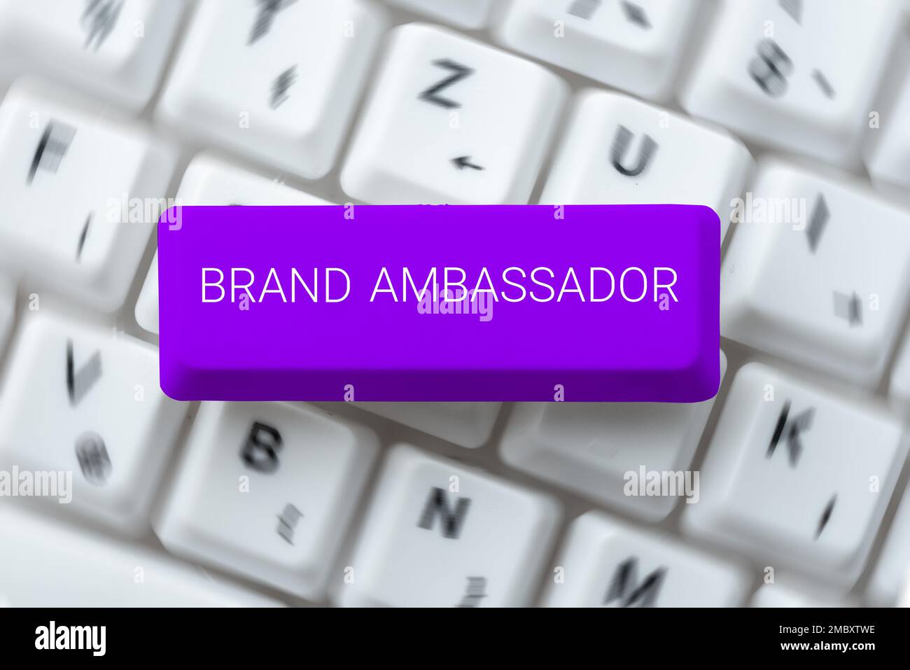 Sign displaying Brand Ambassador. Word Written on agent accredited as ...
