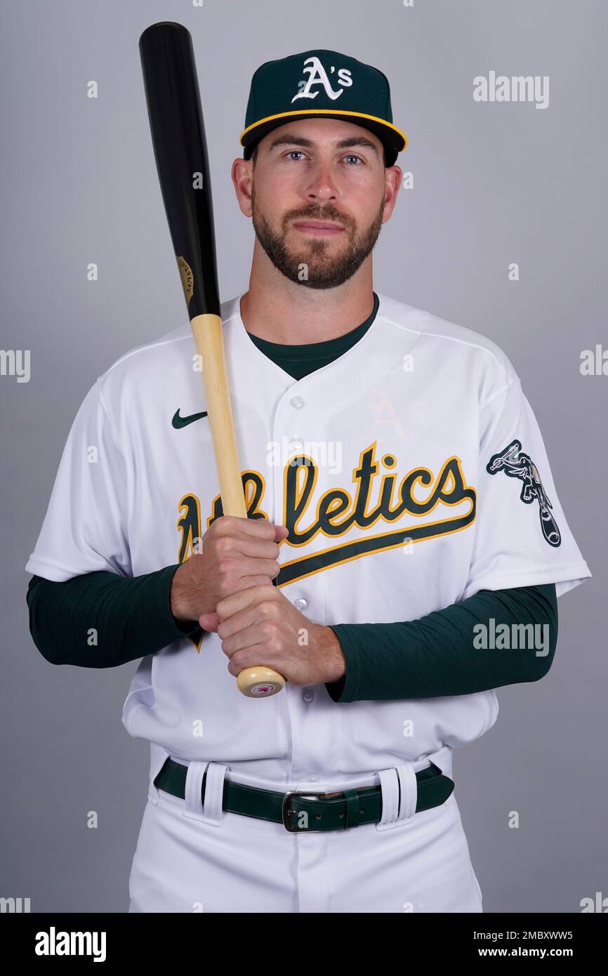 This is a 2022 photo of Drew Jackson of the Oakland Athletics baseball ...
