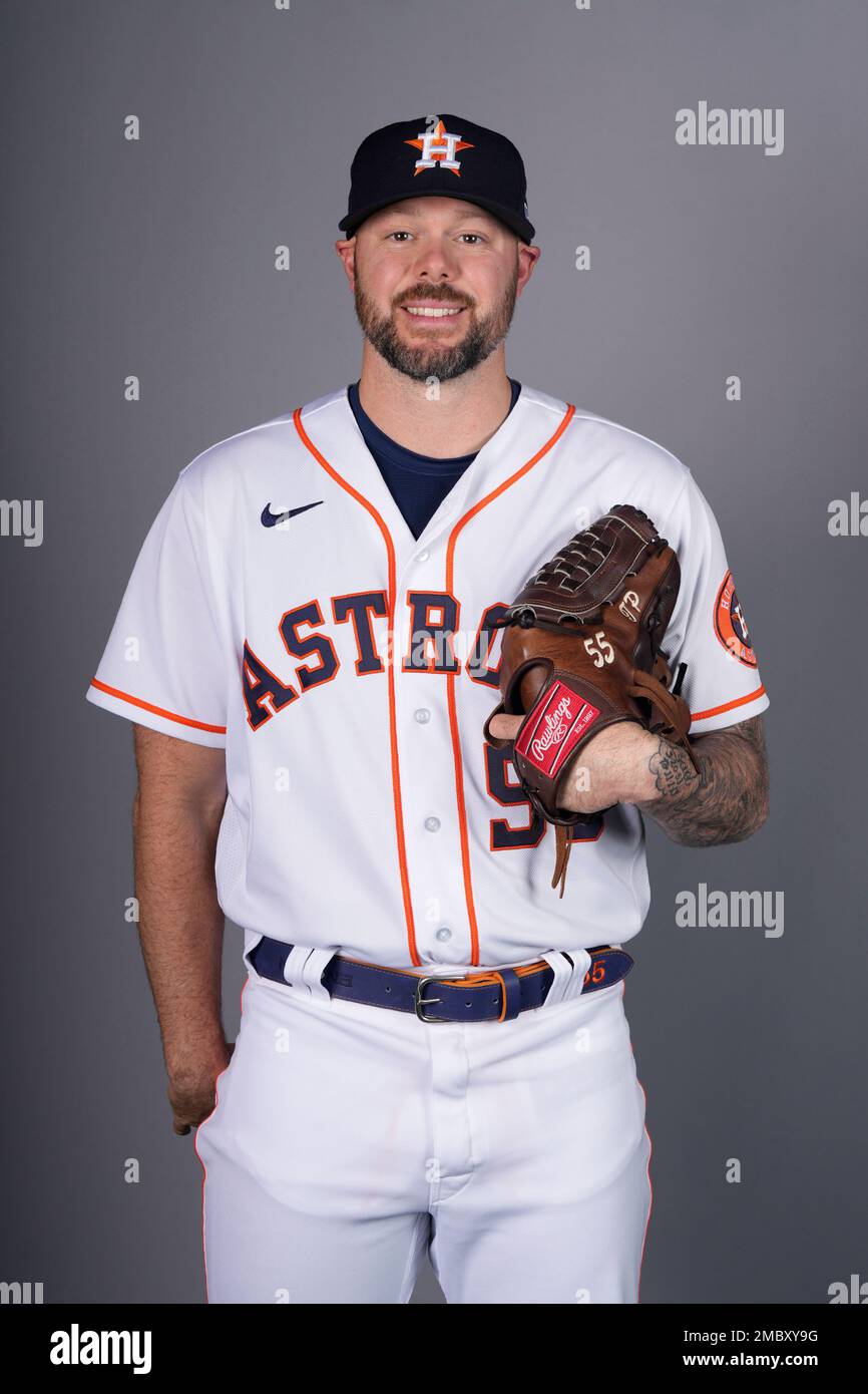 Pitcher Ryan Pressly poses for a picture during photo day at Houston ...