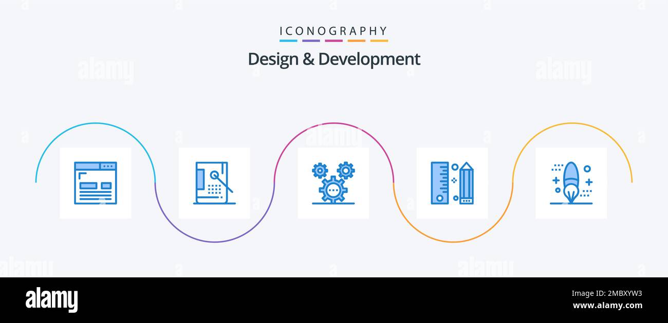 Design And Development Blue 5 Icon Pack Including Development Coding Development Programing