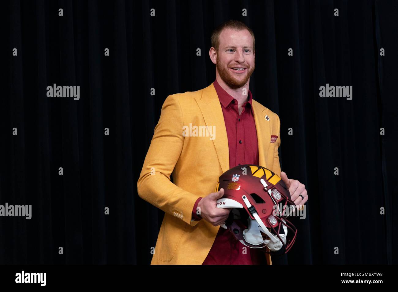 Washington Commanders NFL football team new quarterback Carson Wentz ...