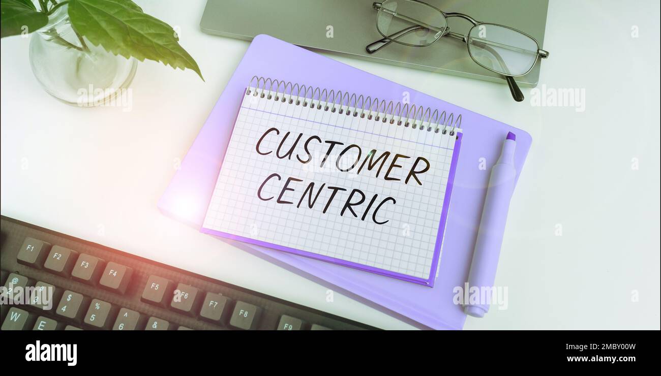 Inspiration showing sign Customer Centric. Word Written on process of ...