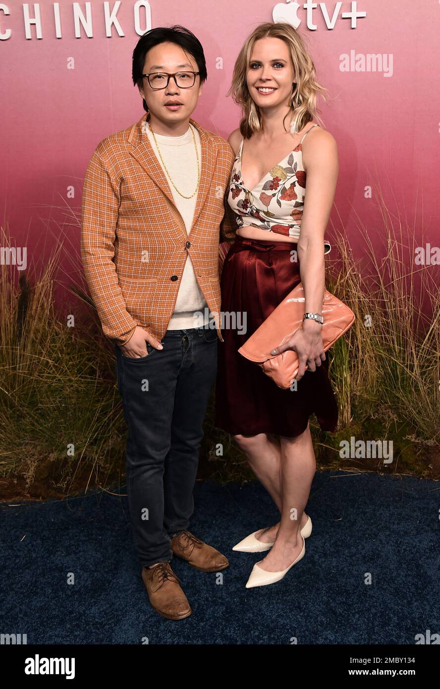 Jimmy O. Yang, left, and Brianne Kimmel arrive at the global premiere of "Pachinko," Wednesday ...