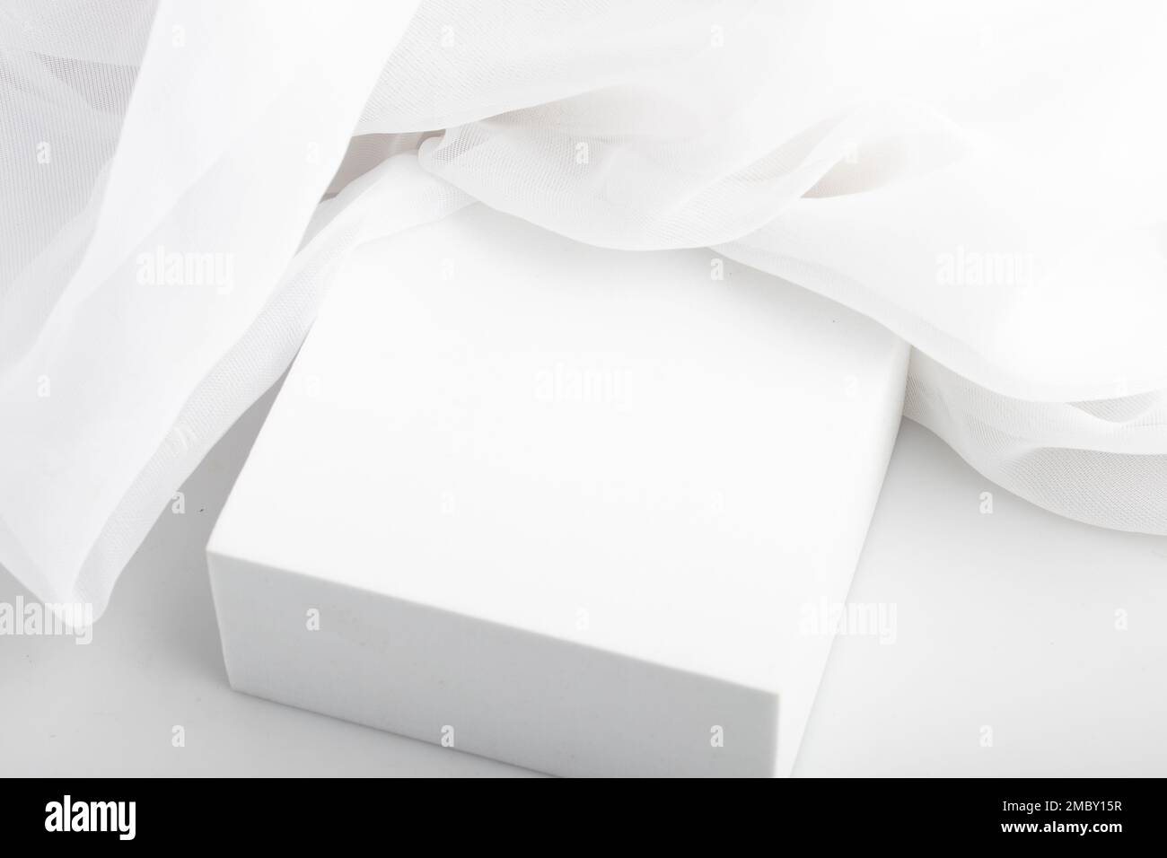 Square white product display for product advertising Stock Photo - Alamy