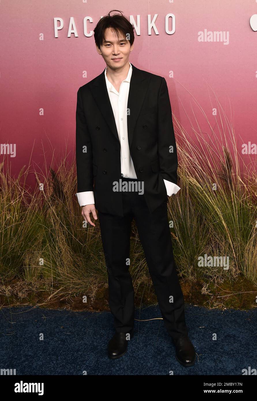 Cast member, Han Joon-woo, arrives at the global premiere of "Pachinko ...