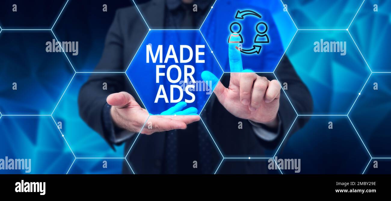 Conceptual caption Made For Ads. Business concept Marketing strategies ...