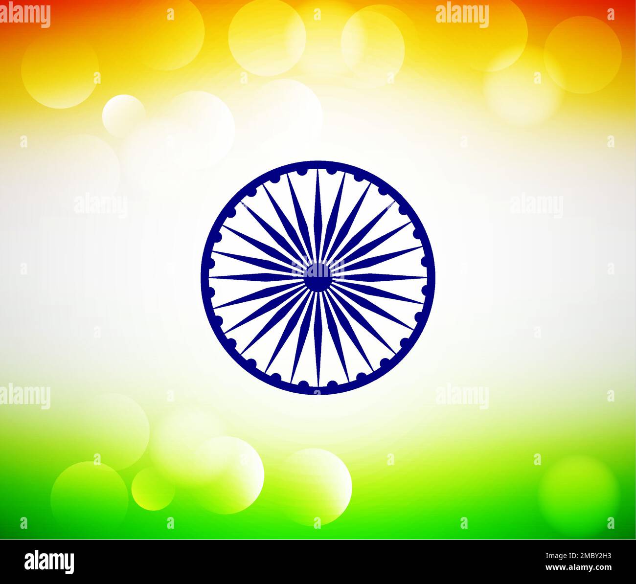 Indian Independence Day. Indian Flag With Bokeh And Gradient Dreamy ...