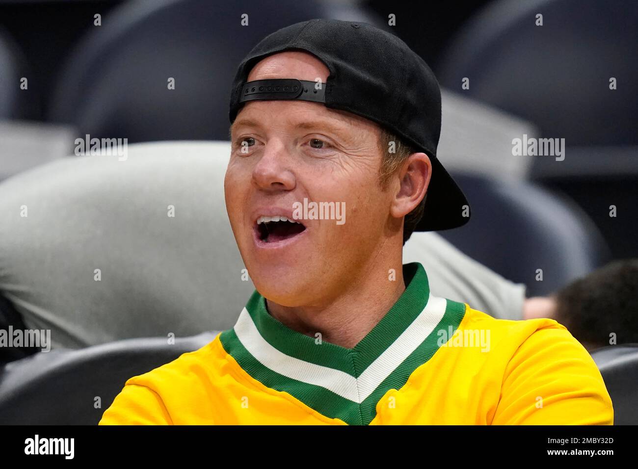Utah Jazz owner Ryan Smith looks on before the start of their NBA ...