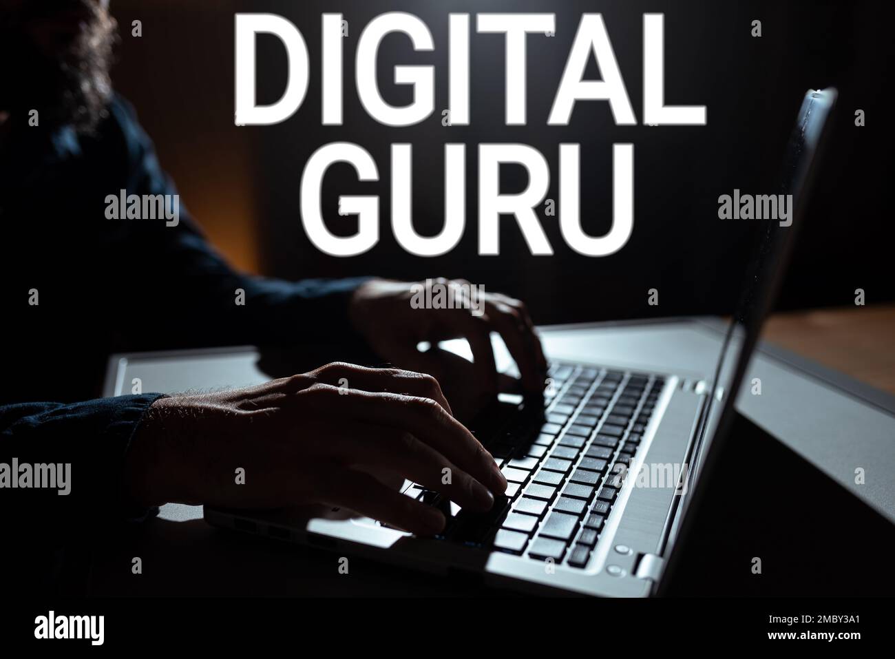 Text caption presenting Digital Guru. Internet Concept teacher and ...