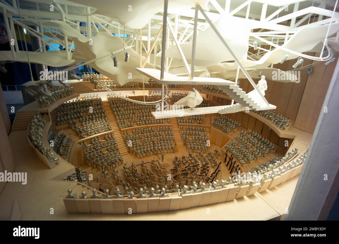 An architectural model is displayed at the Colburn School showing a ...