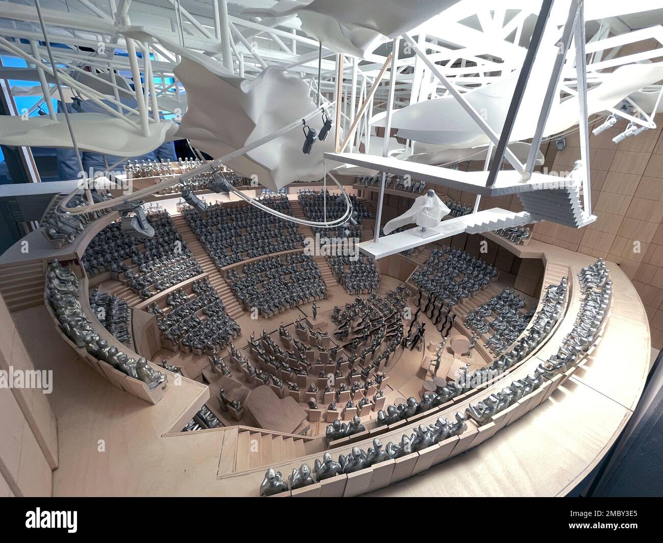 This photo shows an architectural model showing a Frank Gehry designed ...