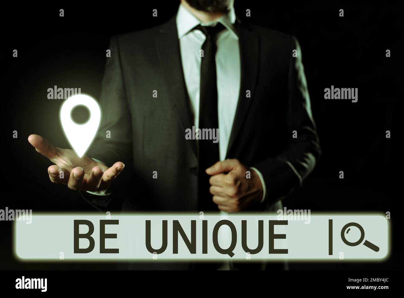 Conceptual caption Be Unique. Word Written on being the only one of its ...