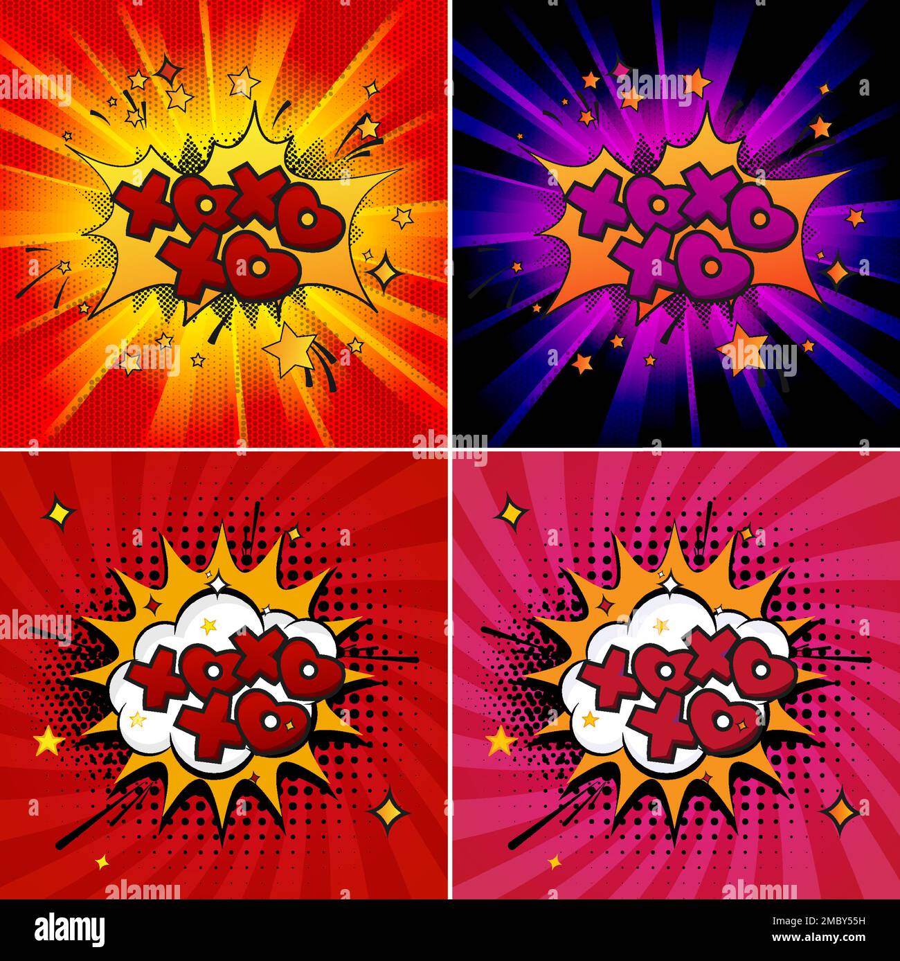 Funny Retro Cloud Explosion Burst Boom Dotted Effect Xoxo Quote ...