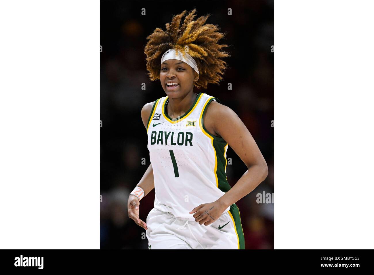 FILE - Baylor forward NaLyssa Smith comes up court after scoring ...
