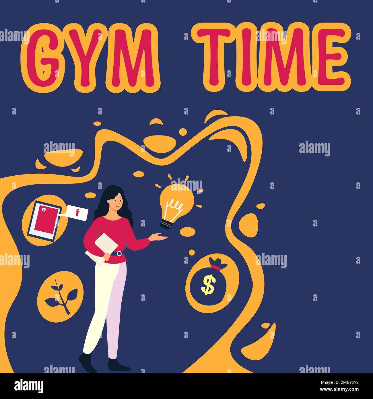 Text caption presenting Gym Time. Internet Concept a motivation to ...