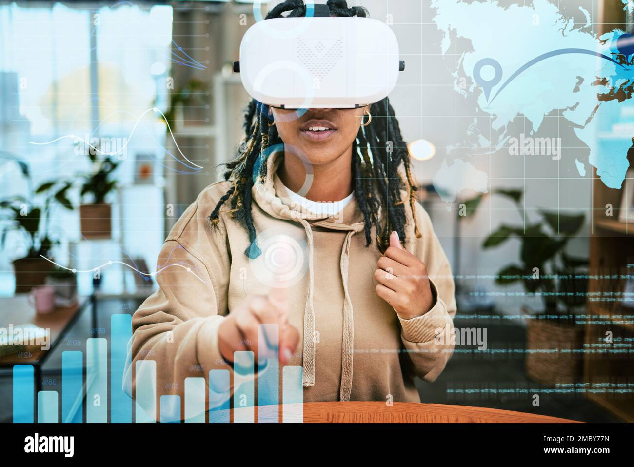 Virtual reality, global data woman gesture for vr elearning ...