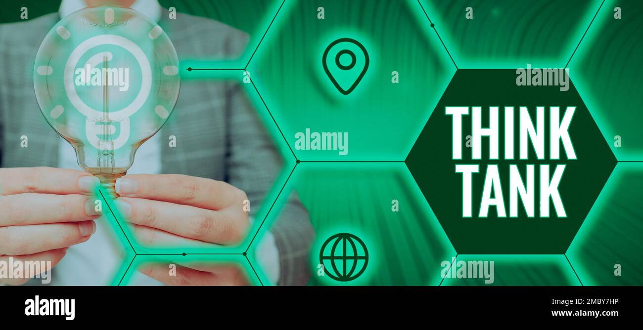 Sign displaying Think Tank. Word for Thinking of Innovative Valuable ...