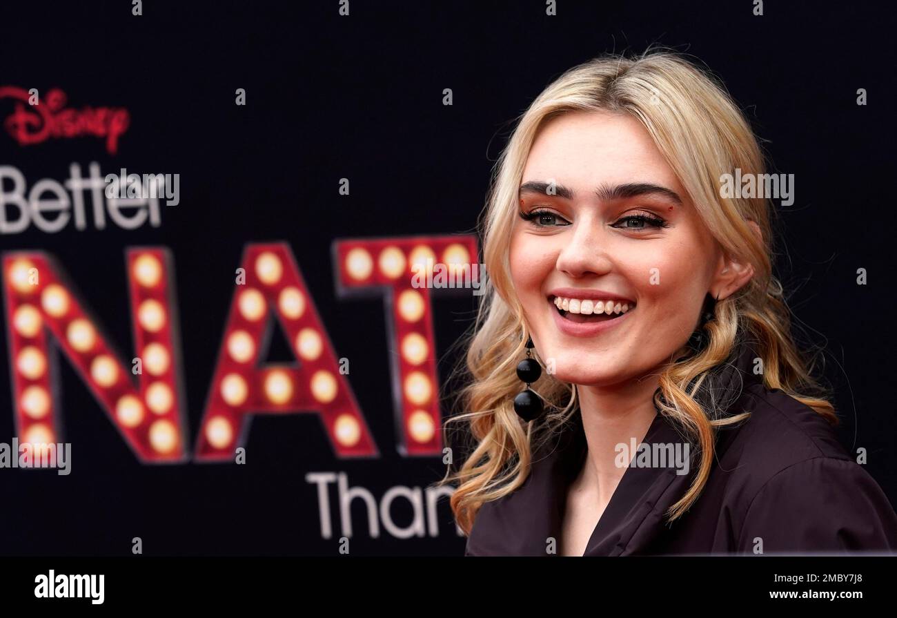 Meg Donnelly poses at the premiere of the film "Better Nate Than Ever ...