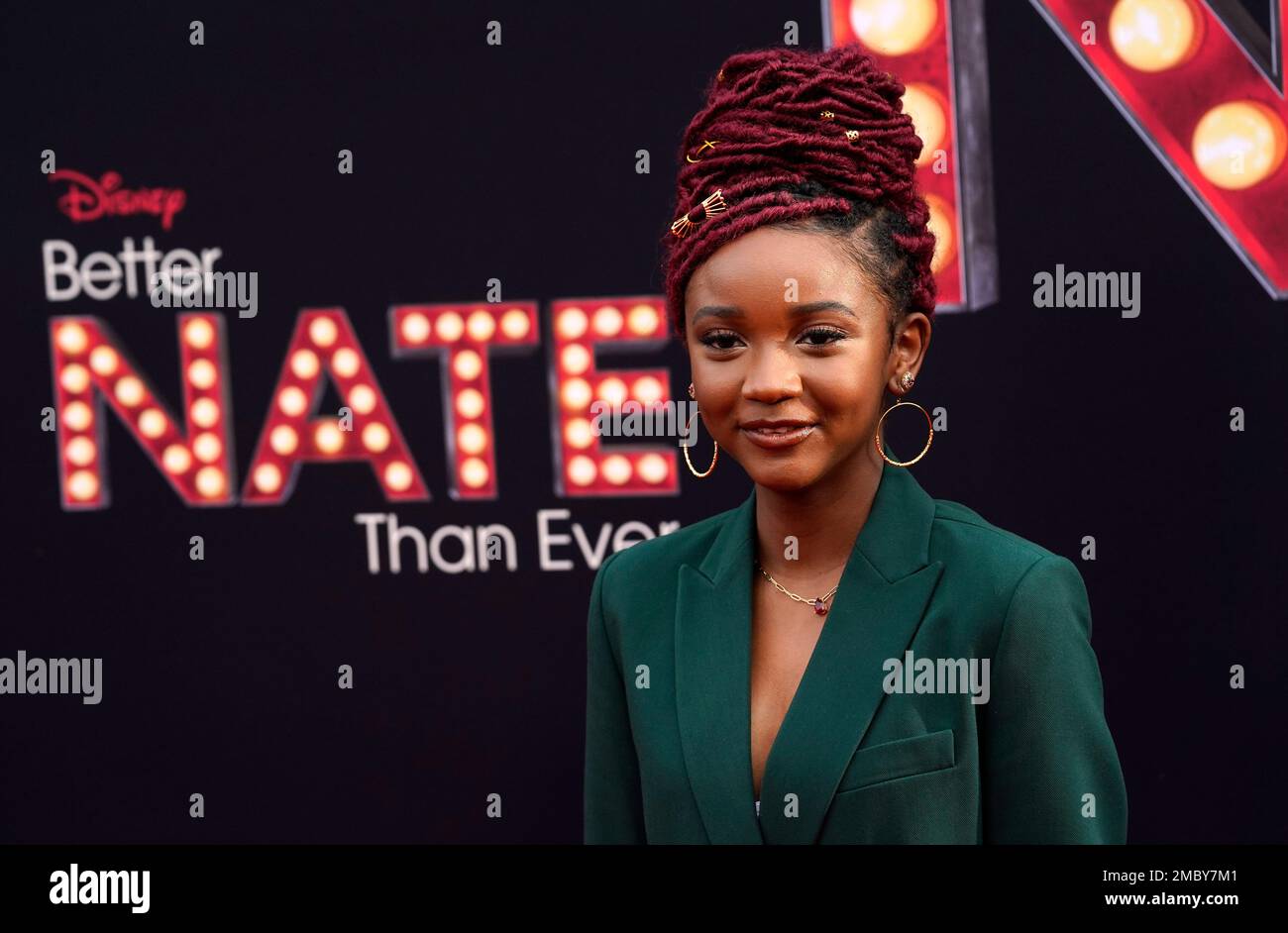 Aria Brooks poses at the premiere of the film "Better Nate Than Ever ...
