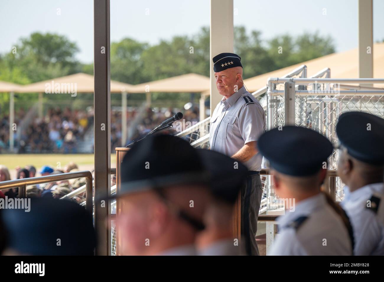 Chief of Space Operations Gen. John W. “Jay” Raymond speaks during a ...
