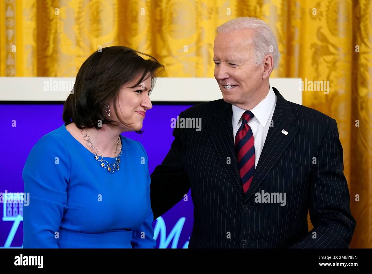 President Joe Biden speaks with Iceland's first lady Eliza Jean Reid ...