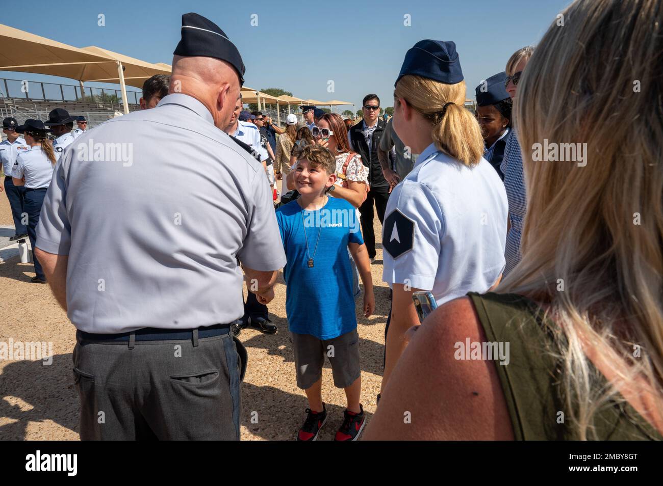 Chief of Space Operations Gen. John W. “Jay” Raymond presents a coin to ...