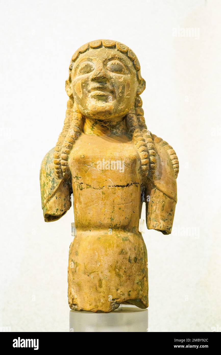 Terracotta so-called "David", representing a standing female figure ...