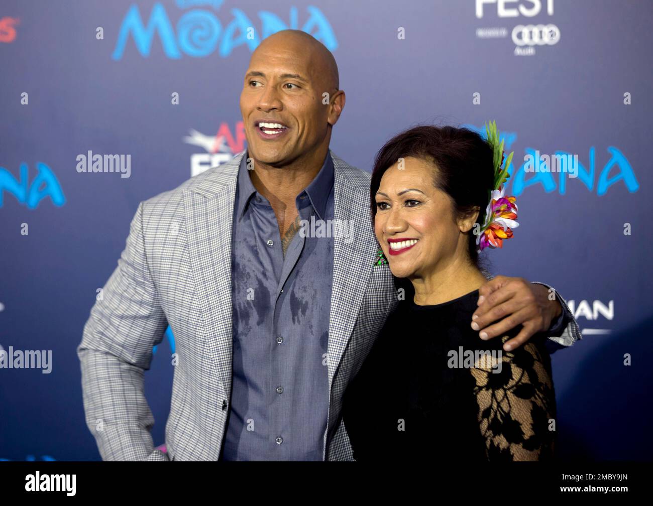 FILE - Dwayne Johnson, left, and his mother Ata Johnson appear at the ...