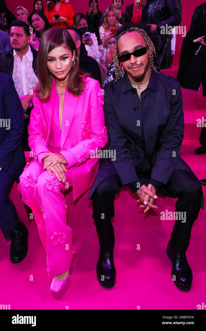 Zendaya, left, and Lewis Hamilton attend the Valentino Ready To Wear ... Zendaya, left, and Lewis Hamilton attend the Valentino Ready To Wear ...