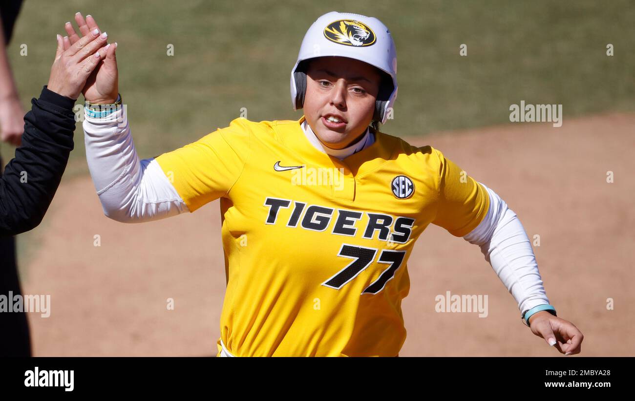 Missouri's Riley Frizell during an NCAA college softball game on Sunday ...