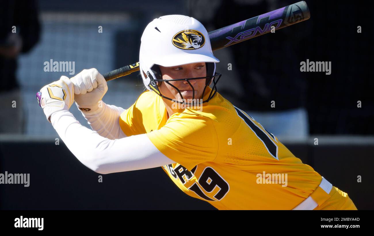 Missouri's Kara Daly during an NCAA college softball game on Sunday ...