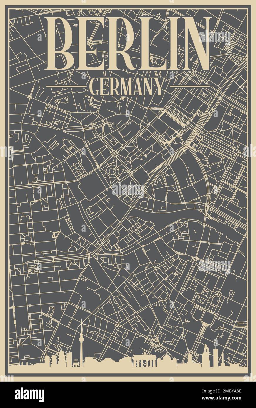 Old berlin plan Stock Vector Images - Alamy