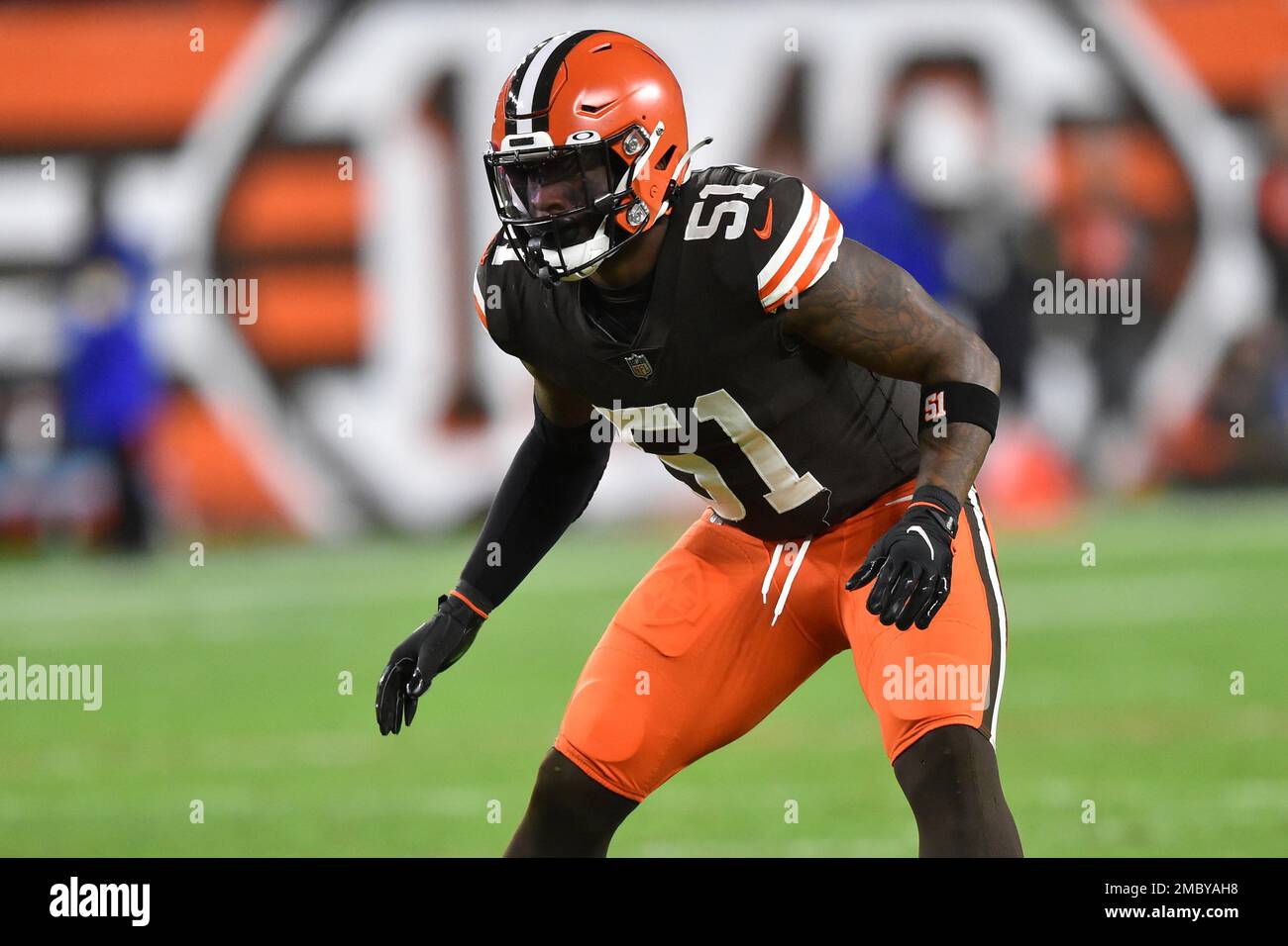 FILE - Cleveland Browns linebacker Mack Wilson defends during an NFL ...