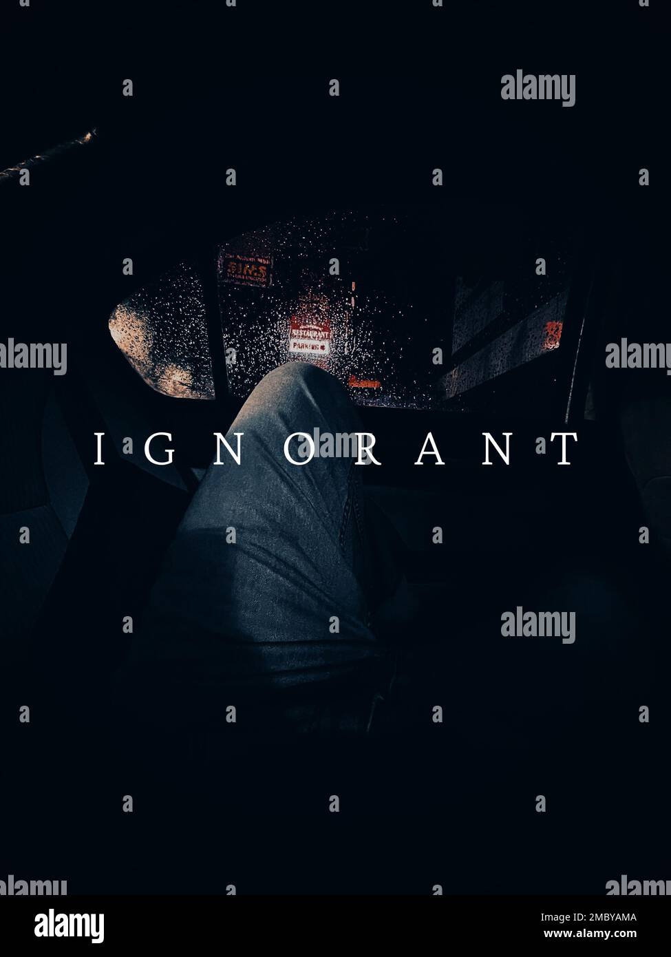 A vertical shot of an aesthetic wallpaper idea with the word ignorant ...
