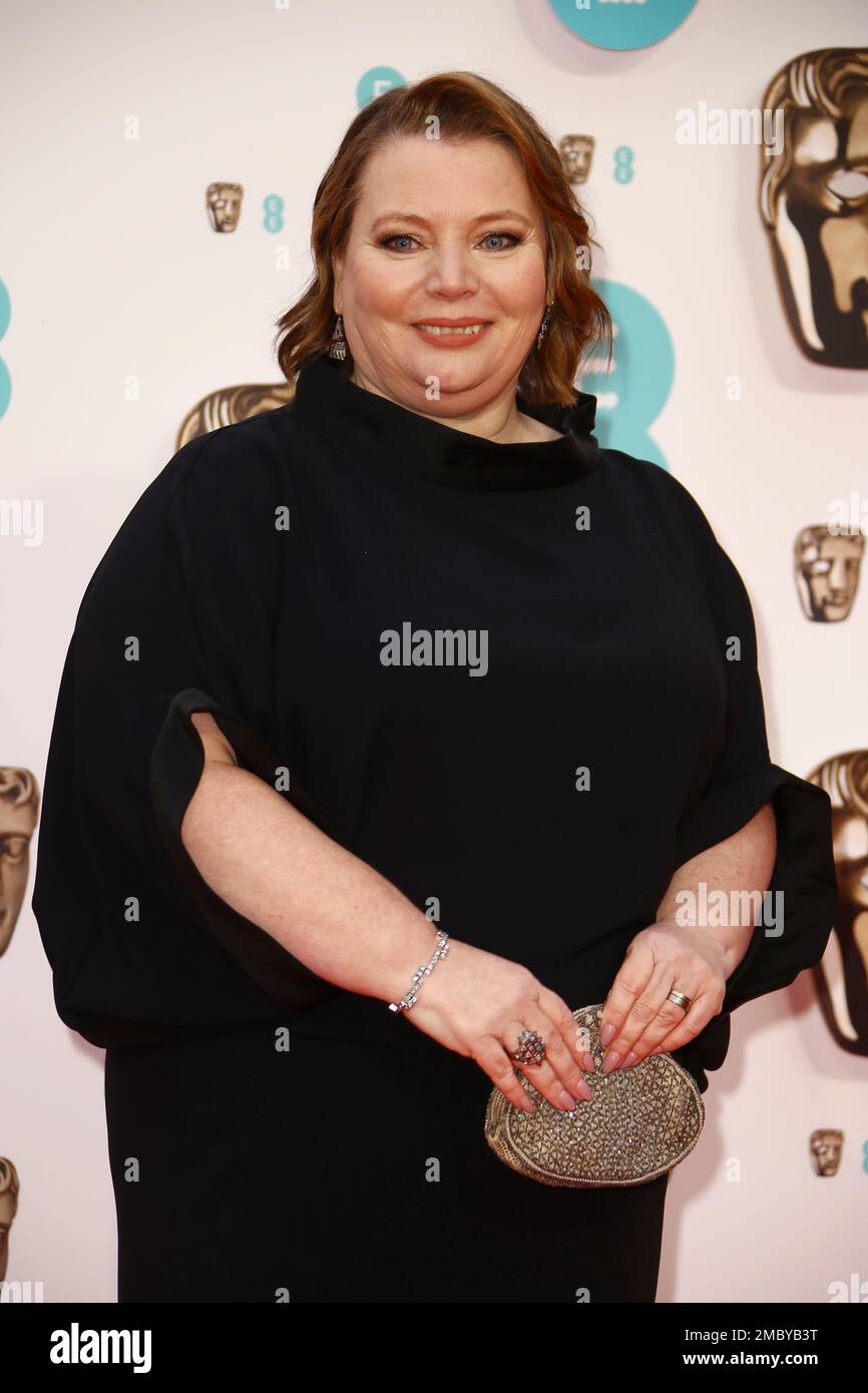 Joanna Scanlan poses for photographers upon arrival at the 75th British ...