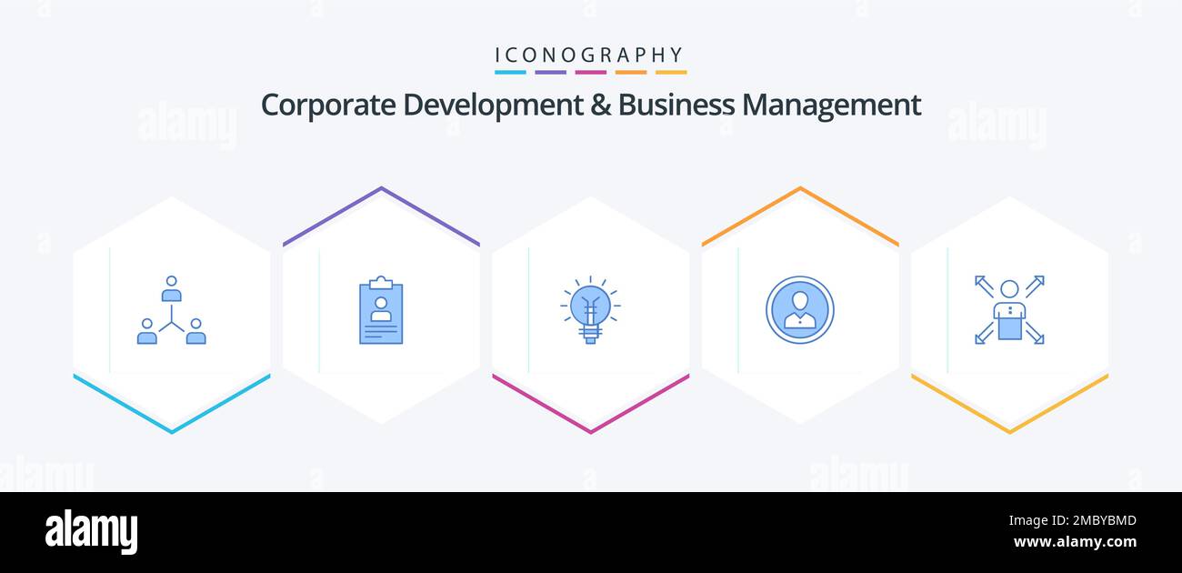 Corporate Development And Business Management 25 Blue icon pack ...