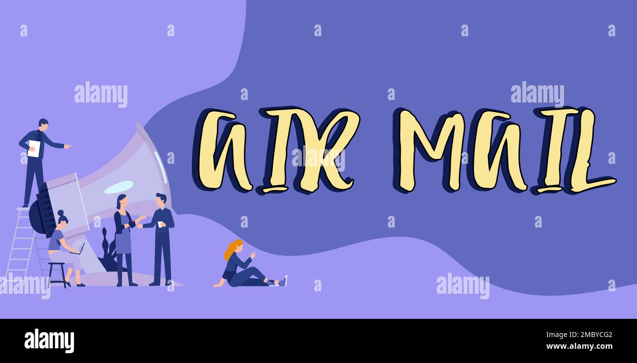 Handwriting text Air Mail. Business concept the bags of letters and ...