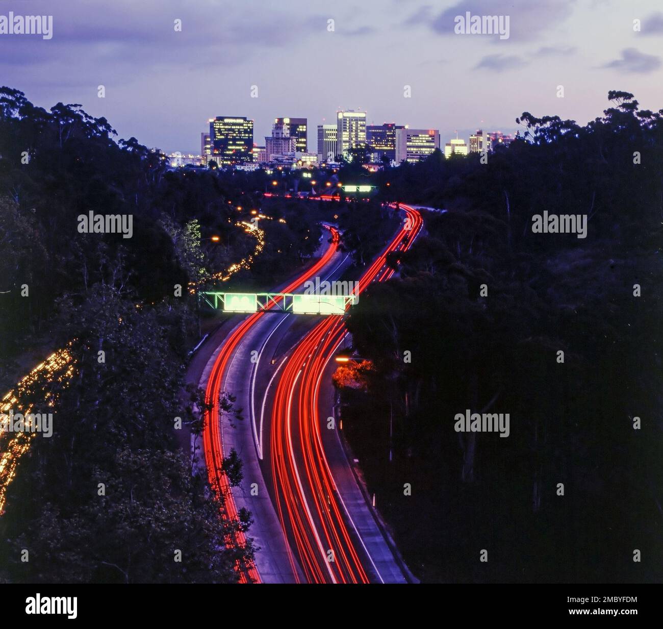 Cabrillo Freeway from Cabrillo Bridge in Balboa Park, San Diego Stock ...