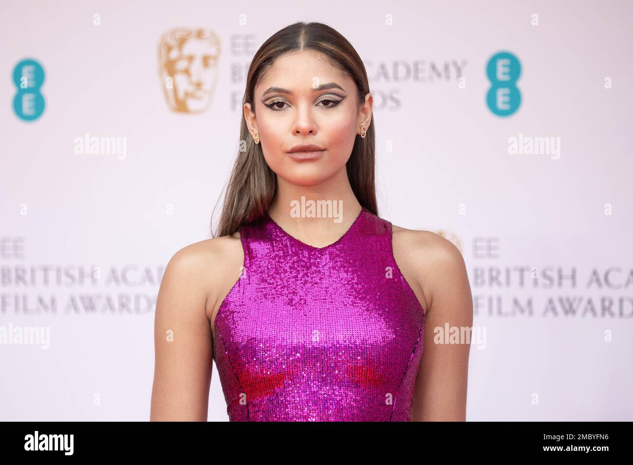 Sian Lilly poses for photographers upon arrival at the 75th British ...