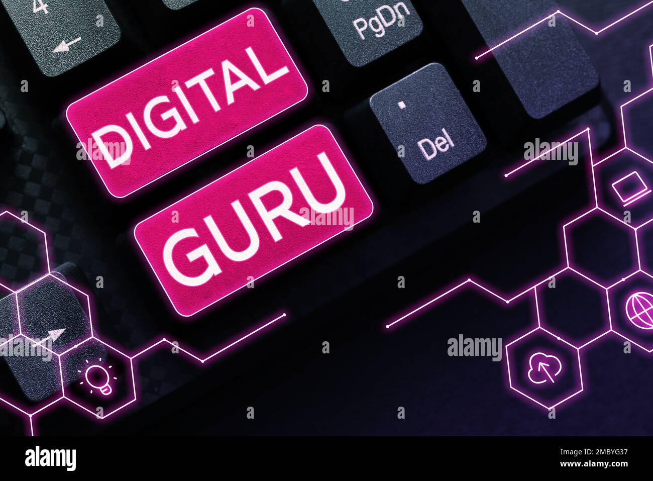 Hand writing sign Digital Guru. Business idea teacher and intellectual ...