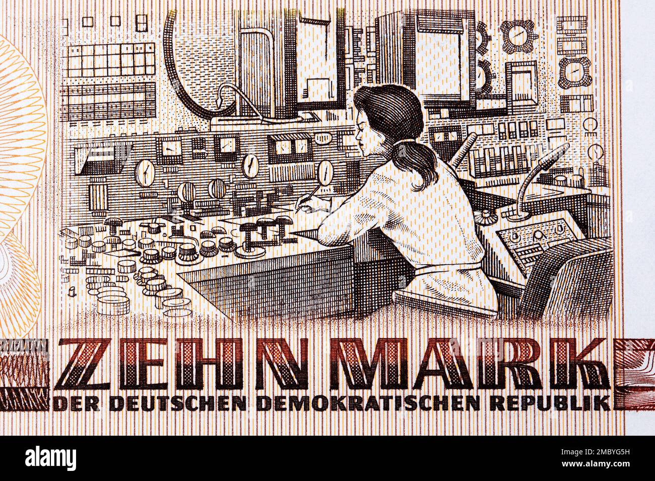 Female engineer sitting at a control console inside the Rheinsberg ...